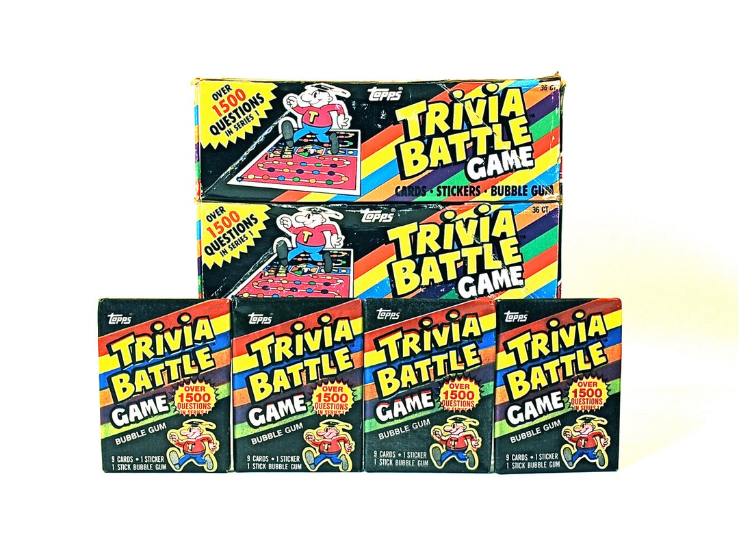 4 Packs Trivia Battle Game Cards & Stickers by Topps Game Night - Etsy