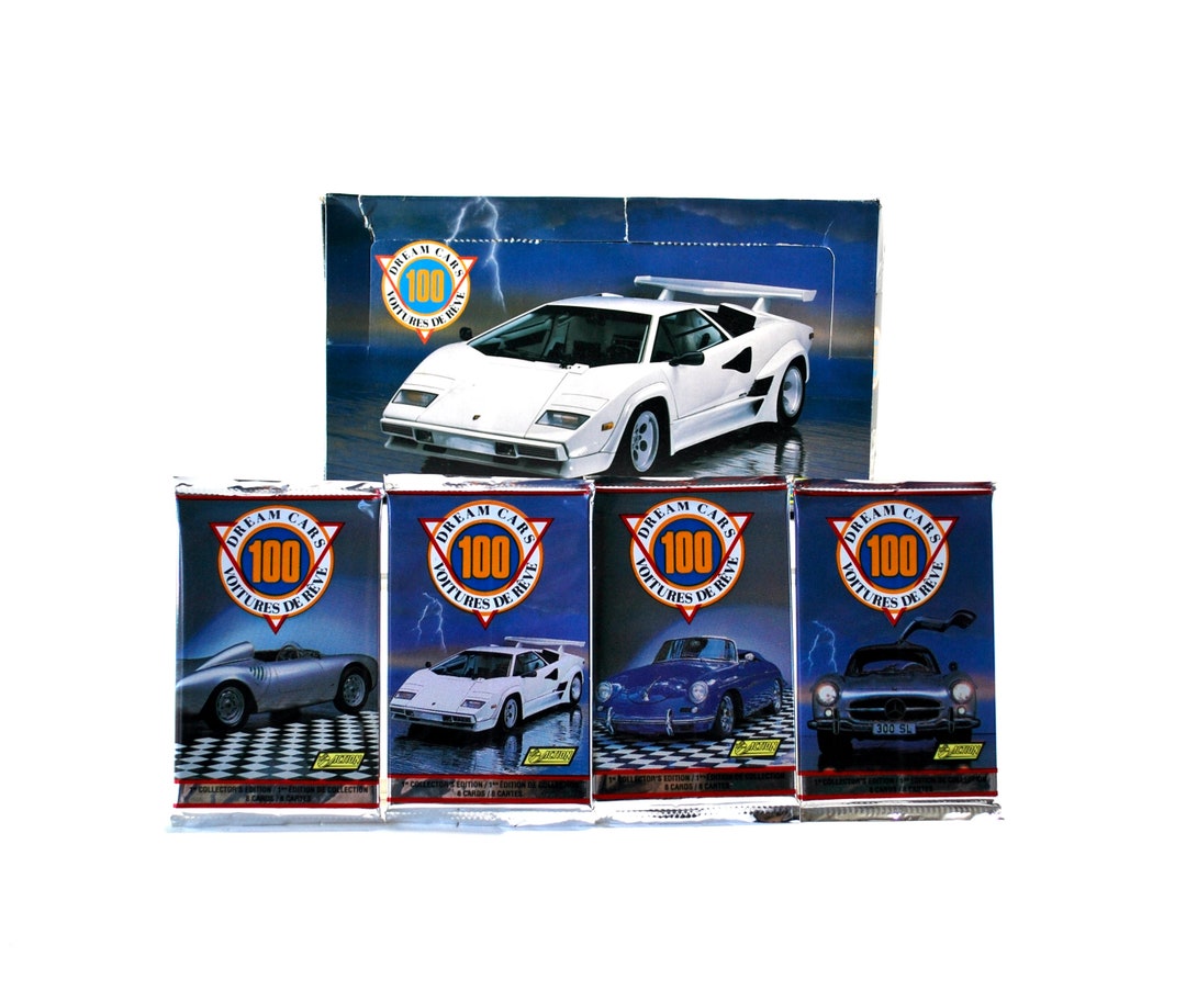 4 Packs of 100 Dream Cars Trading Cards Collector's Series 1 Vintage ...