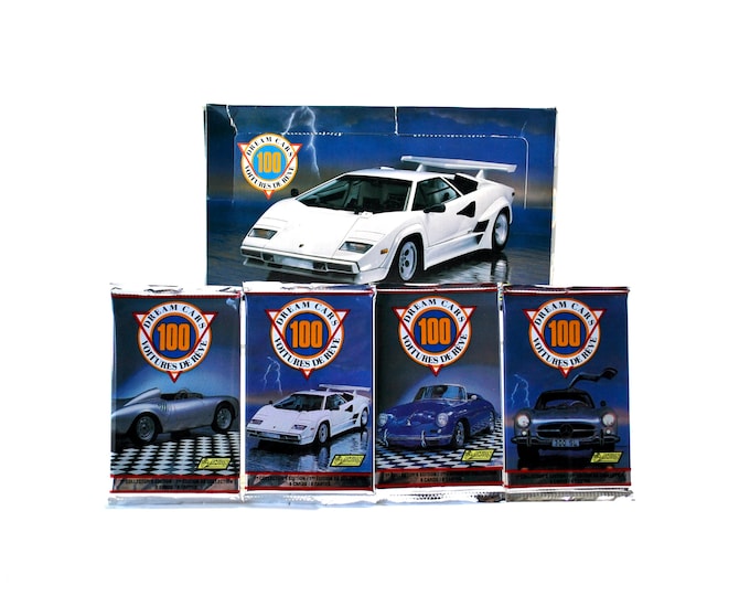 4 Packs of 100 Dream Cars Trading Cards Collector's Series 1 Vintage ...