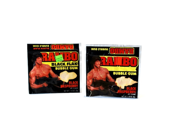 Rambo Black Flak Bubble Gum Pouches Black Raspberry Both - Etsy