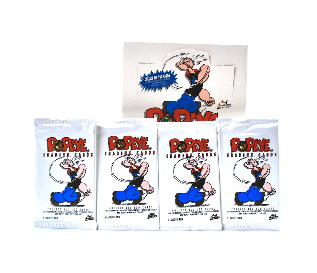 4 Packs of Popeye Trading Cards by Card Creations Bluto, Olive Oyl, & Wimpy - Etsy