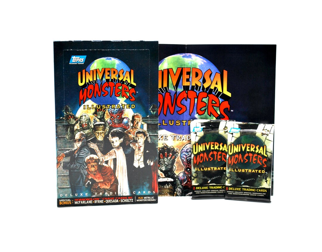 2 Packs Universal Monsters Trading Cards by Topps Includes Vending Box ...