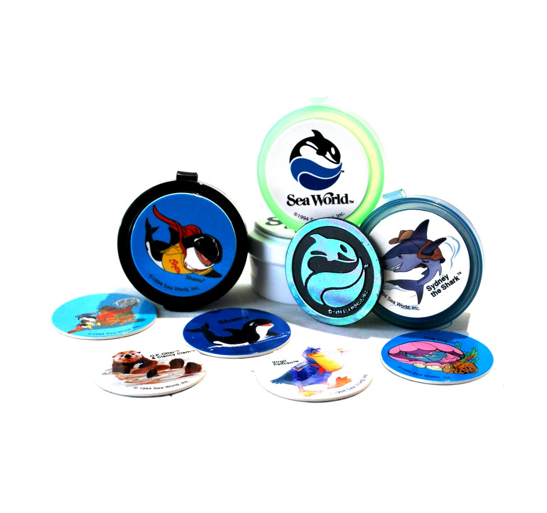 2 Sea World Pog Containers With Pogs & Slammers Shamu - Etsy