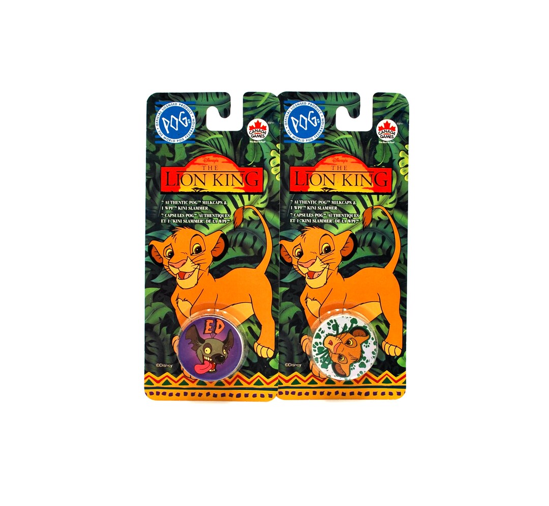 2 Packs of Lion King Milk Caps & Kini Slammers Pogs Disney Simba WPF ...