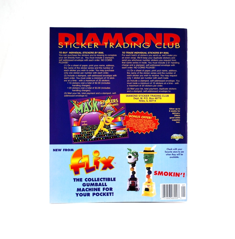 The MASK Animated Series Sticker Book & 10 Packs by Diamond 1995 - Etsy