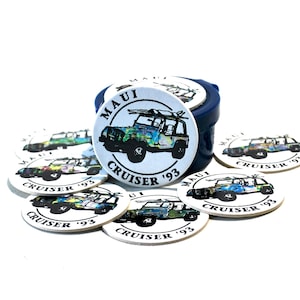 8 Maui Cruiser Jeep Pogs & Pog Container 1993 Milk Caps Hawaii - Etsy