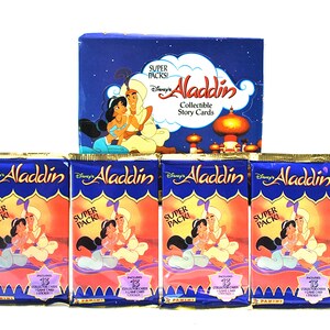 4 Packs Disney's Aladdin Trading Cards & Stickers Princess Jasmine Walt ...