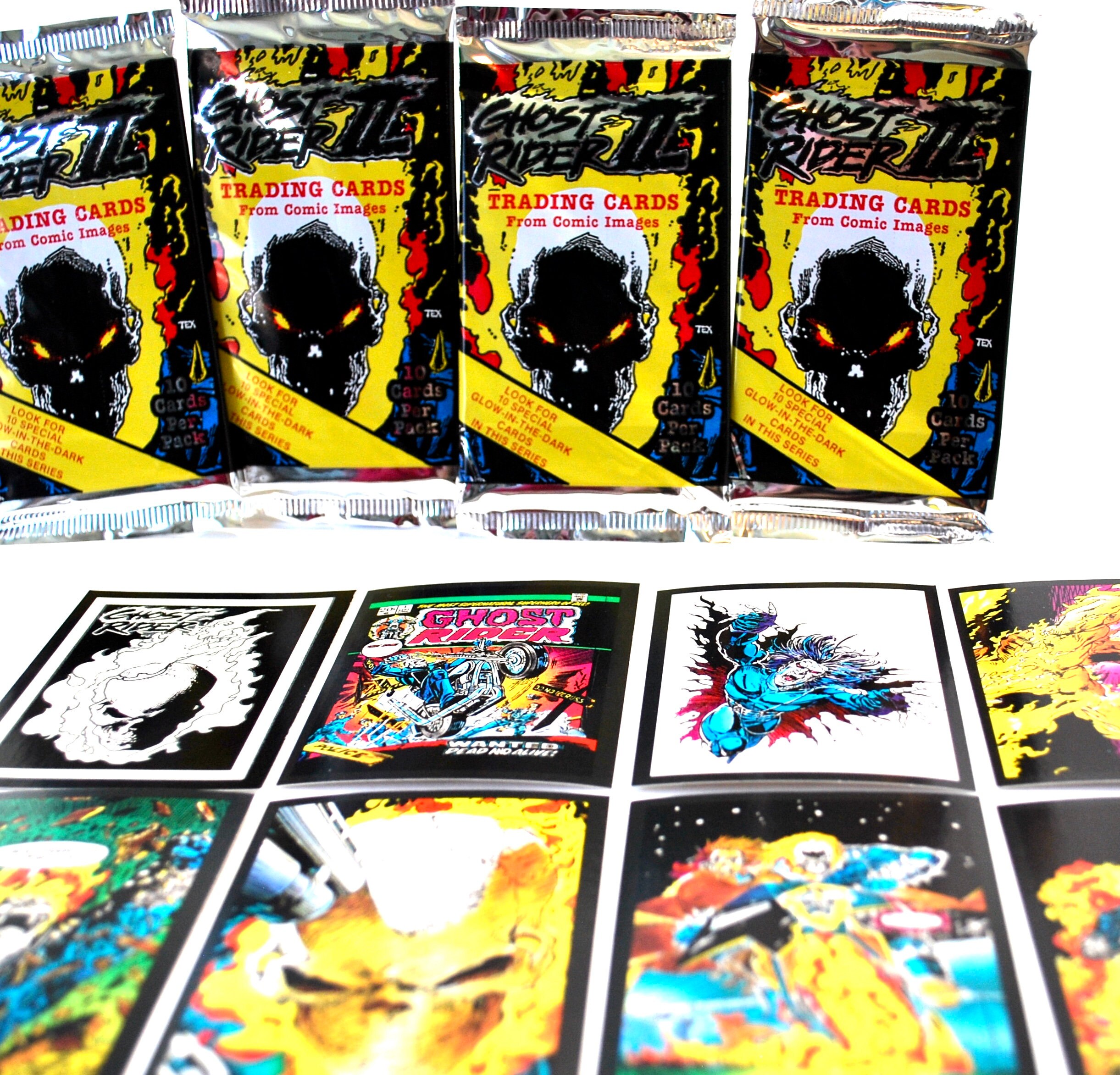 4 Packs of Ghost Rider Trading Cards by Comic Images 1992 - Etsy Sweden