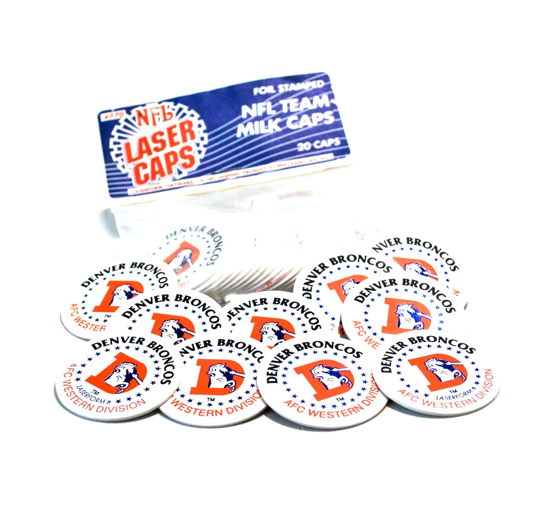 10 Denver Broncos Football Pog Milk Caps Made by Laserforms 1994 John ...