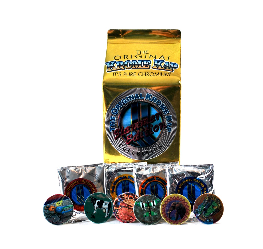 4 Packs of Original Krome Kap Pogs Slammer Edition Milk Caps Slammers ...