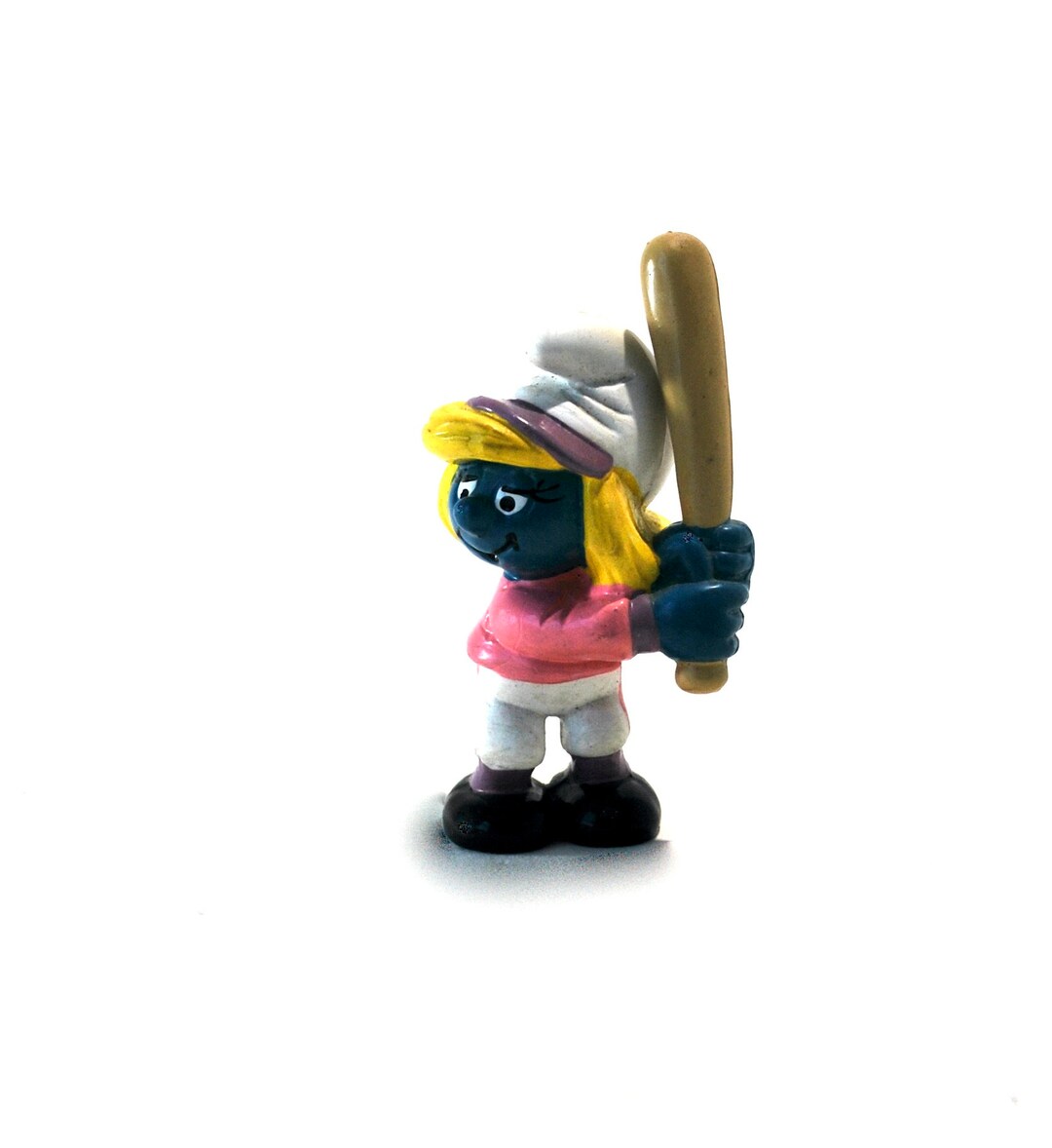 Baseball Smurfette Pink With Baseball Bat Vintage PVC Figure Schleich ...