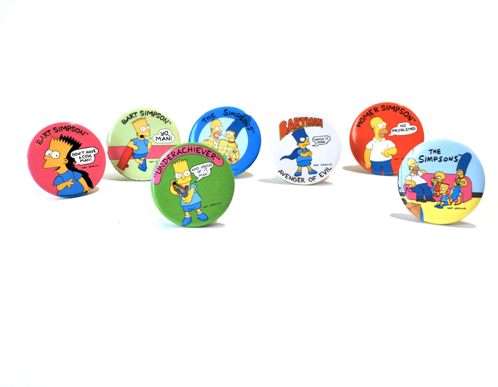 Simpsons Button Collection Set of 7 New Old Stock Bart Homer | Etsy