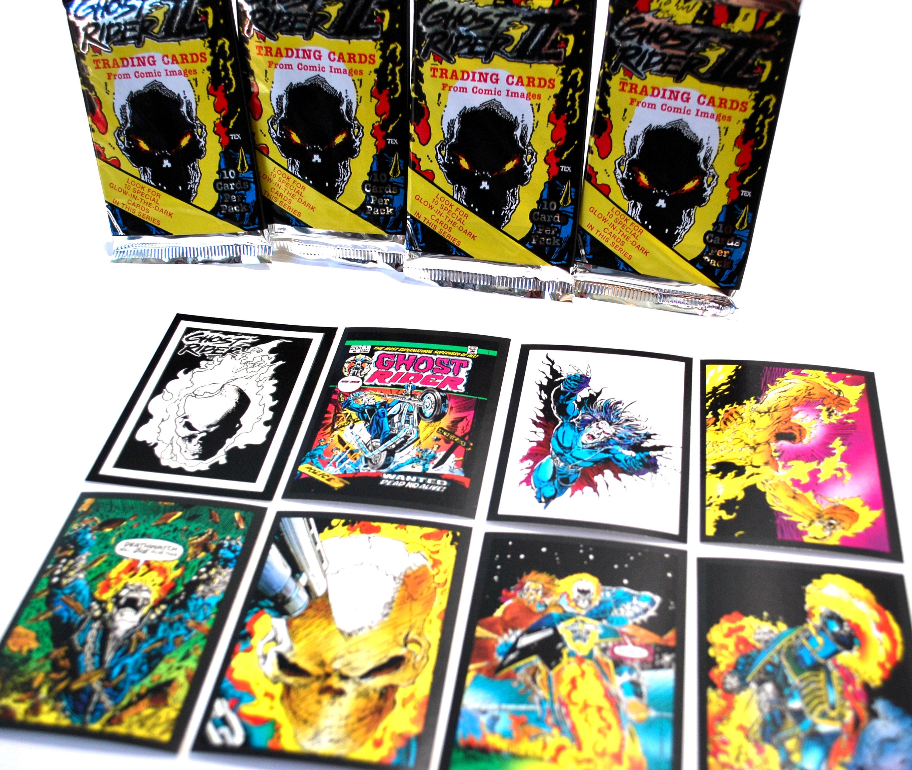4 Packs of Ghost Rider Trading Cards by Comic Images 1992 - Etsy Sweden