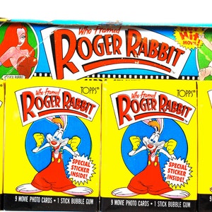 4 Packs Who Framed Roger Rabbit Cards & Stickers Topps 1987 - Etsy