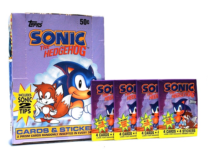 2 Sonic the Hedgehog Trading Card Packs & Original Vending Box by Topps ...