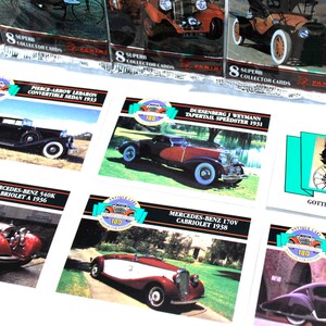 4 Packs Antique Car Collector Cards Mercedes, Alfa Romeo, Cadillac ...