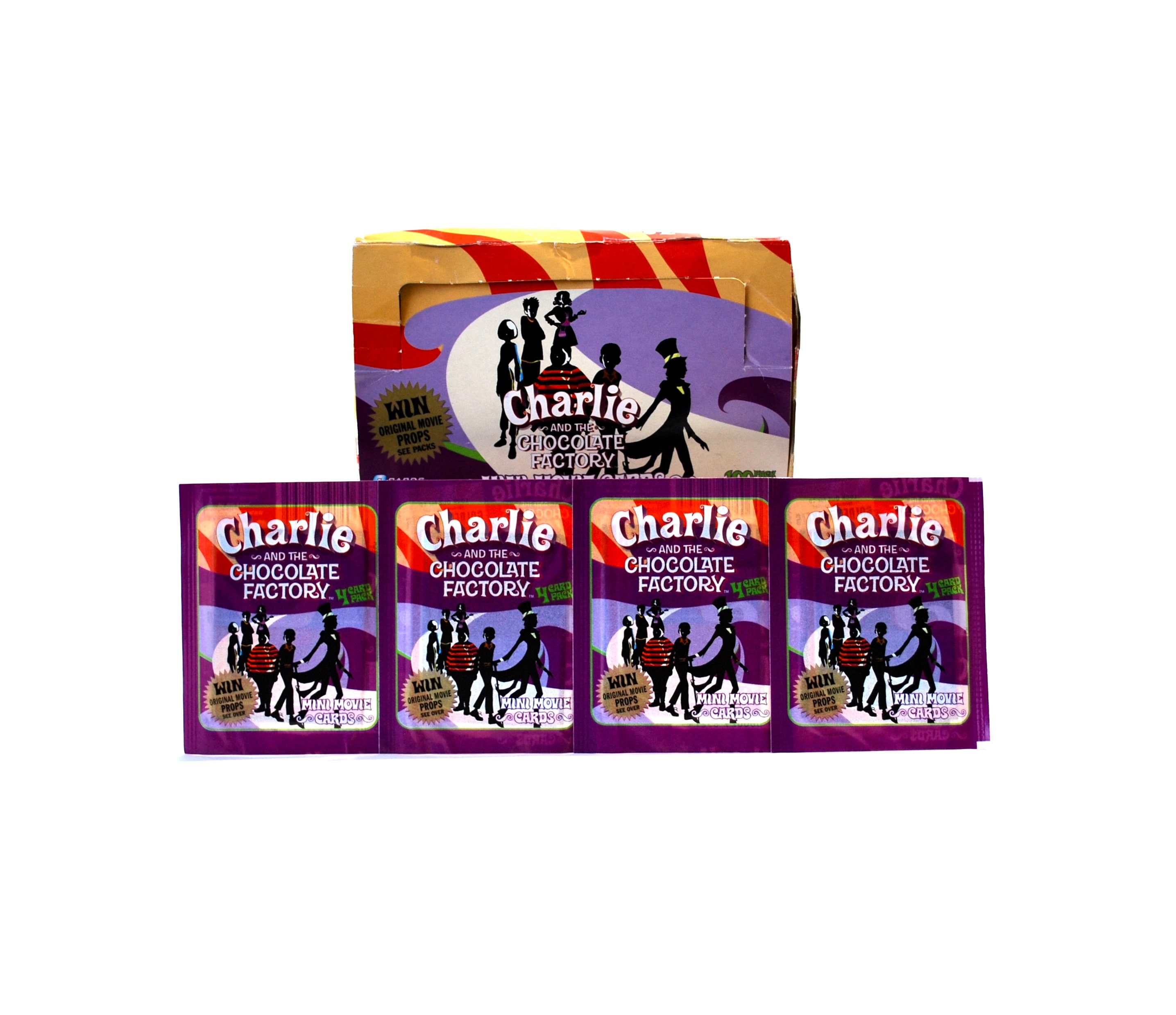 4 Packs of Charlie and the Chocolate Factory Mini Trading Cards Johnny ...