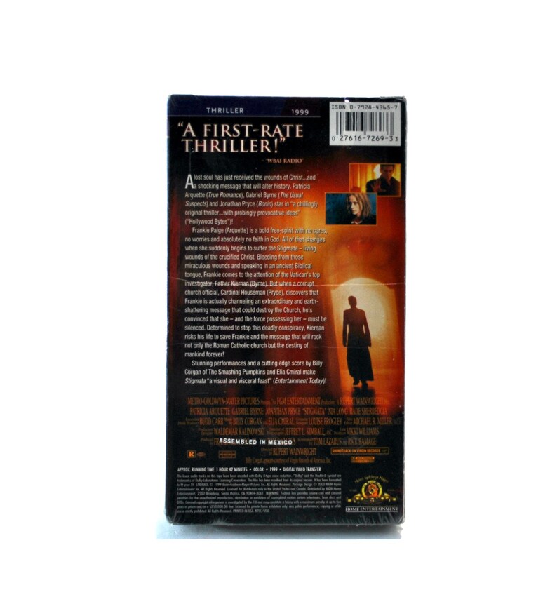 Stigmata Sealed VHS MGM Horror Video Tape Patricia Arquette & Gabriel ...
