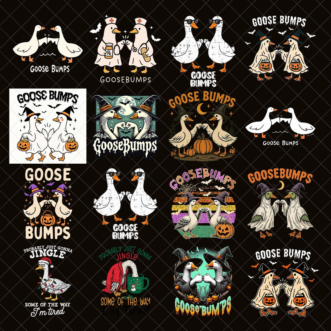 Goosebumps PNG Bundle, Halloween Ducks Digital Download, Spooky Geese ...