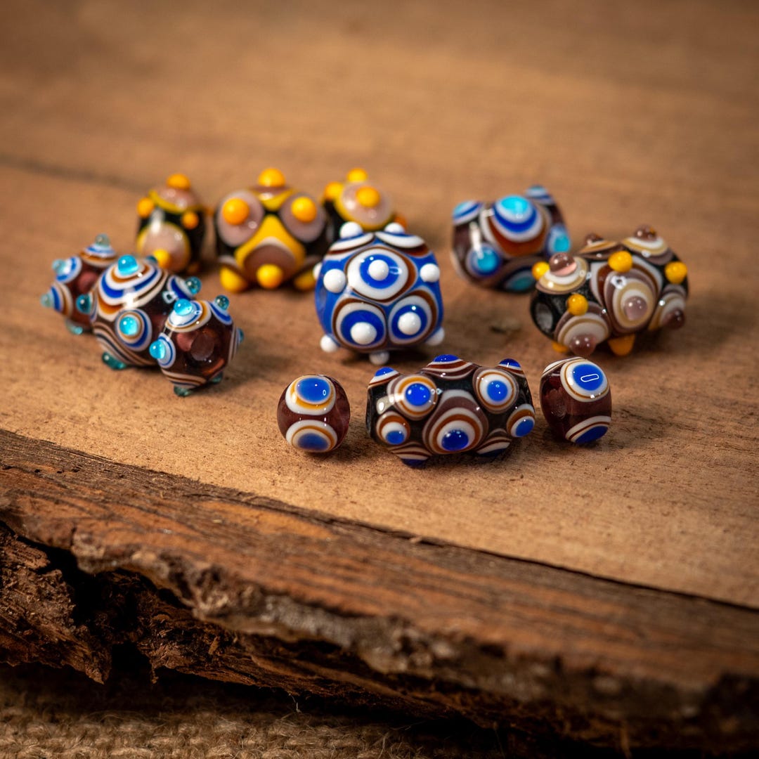 Stacked Dot Glass Beads | Handmade Flameworked Artisan Beads ...