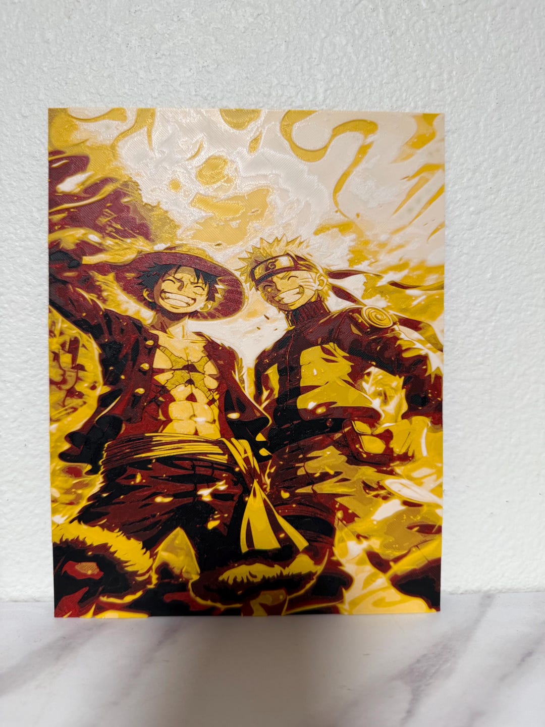Naruto et Luffy - One Piece - Art mural texturé 3D (9 x 7 po.) - Etsy ...