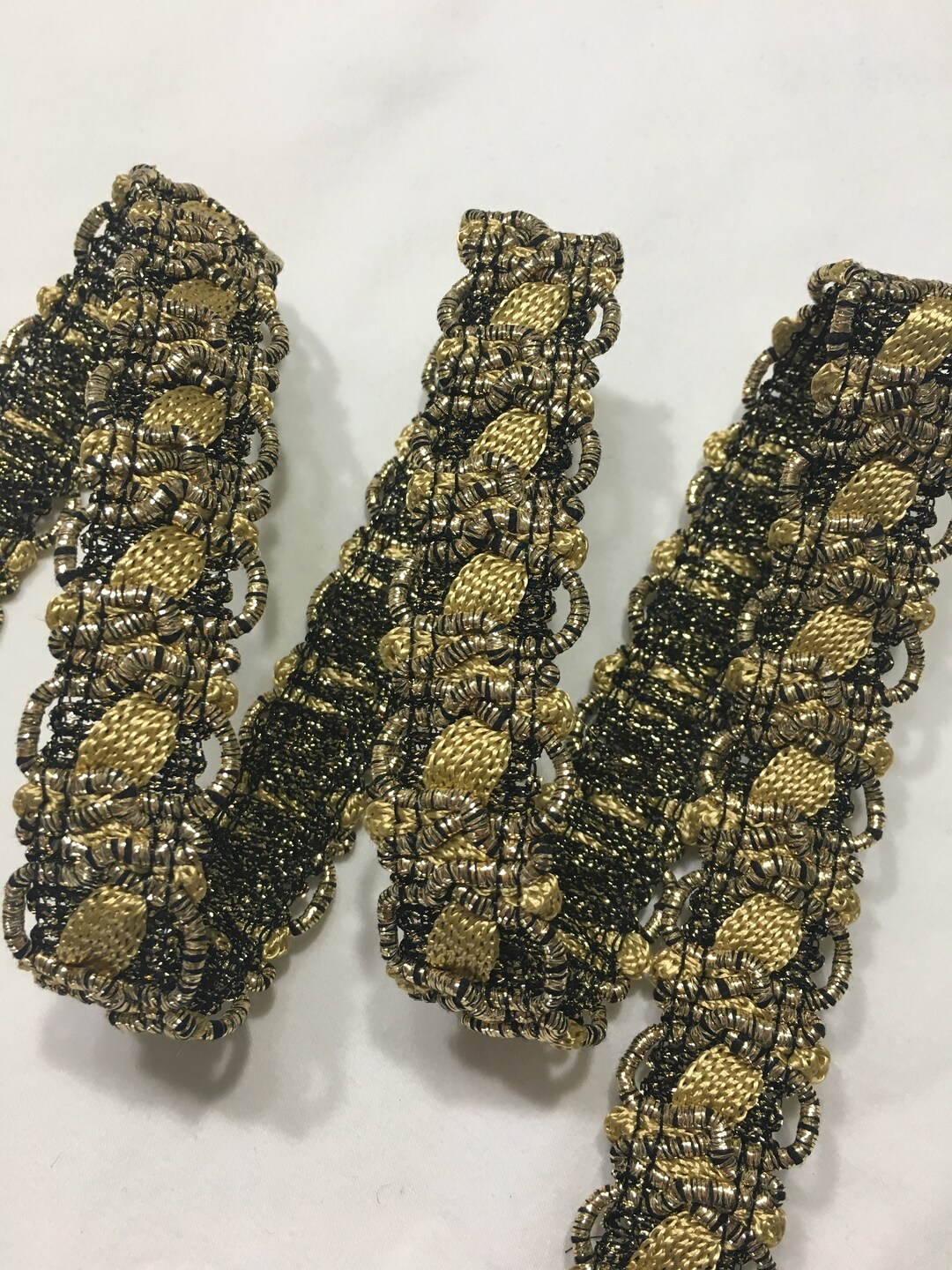 VINTAGE GOLD EMBROIDERED Ribbon. - Etsy