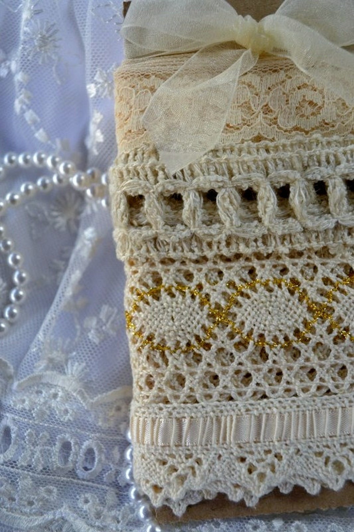 Vintage Ribbon Lace Bundle Off White | Etsy