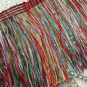 Hippie Vintage Fringe Ribbon Embroidered Colorful Multicolored - Etsy