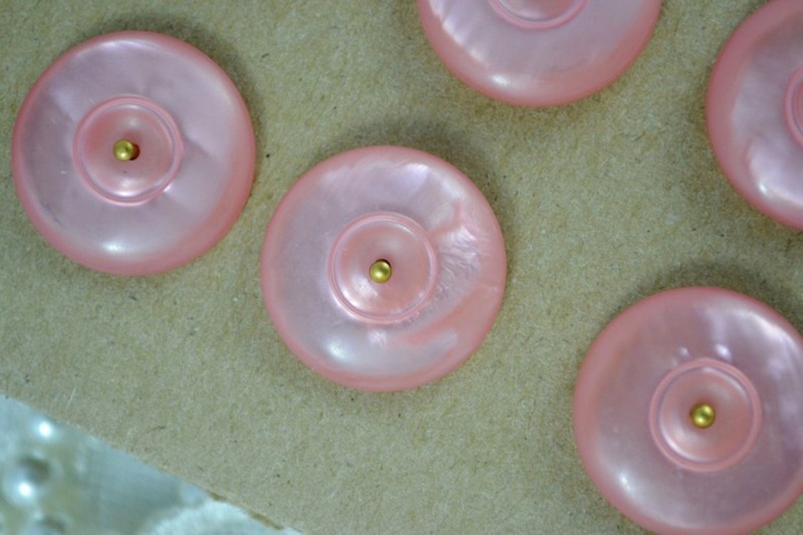 Vintage Pink Shell Buttons Shabby Chic Square 8 Pc - Etsy