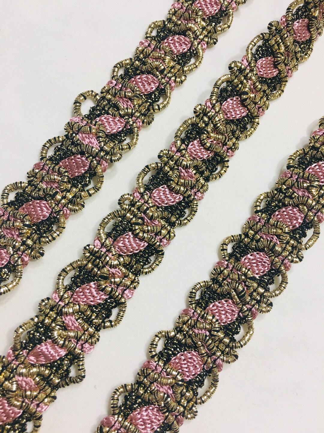 VINTAGE GOLD EMBROIDERED Ribbon. - Etsy