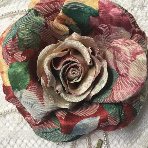 Fabric Flower Pin - Etsy