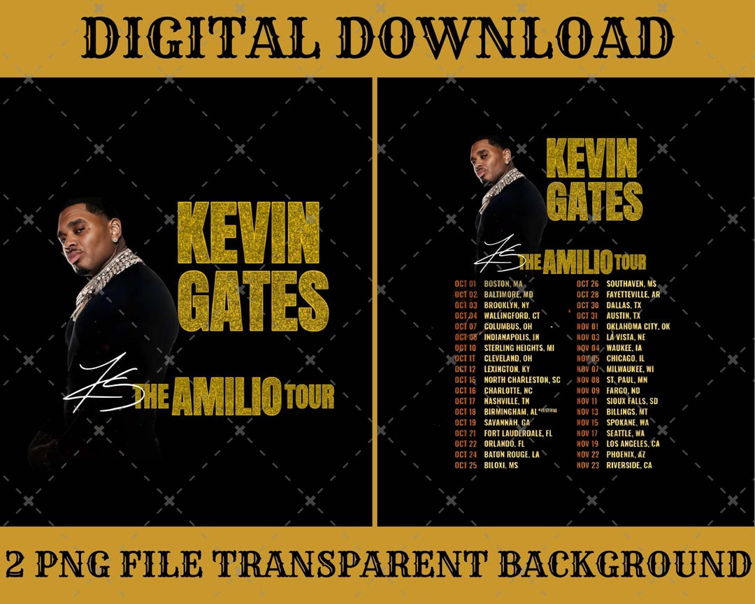 Kevin Gates the Amilio Tour 2025 PNG File: Fan Art (digital Download ...