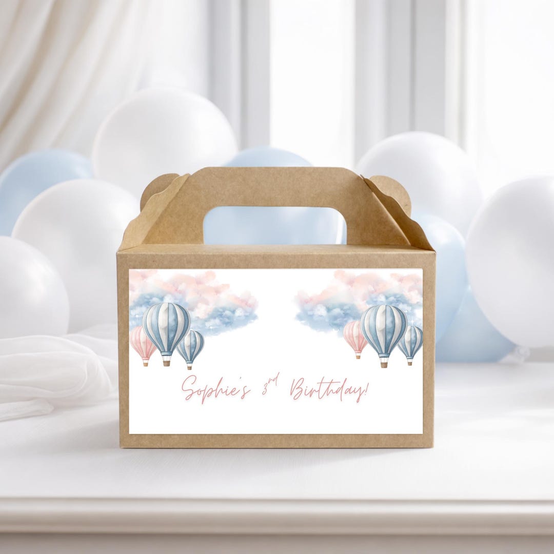 Carousel Birthday Gable Box Label: Blue Carousel Party Decorations ...