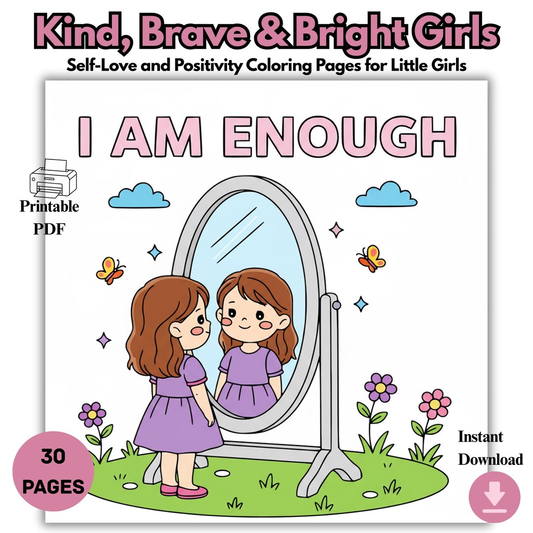 Girls' Affirmation Coloring Book, Positive, Self Love, Growth Mindset ...