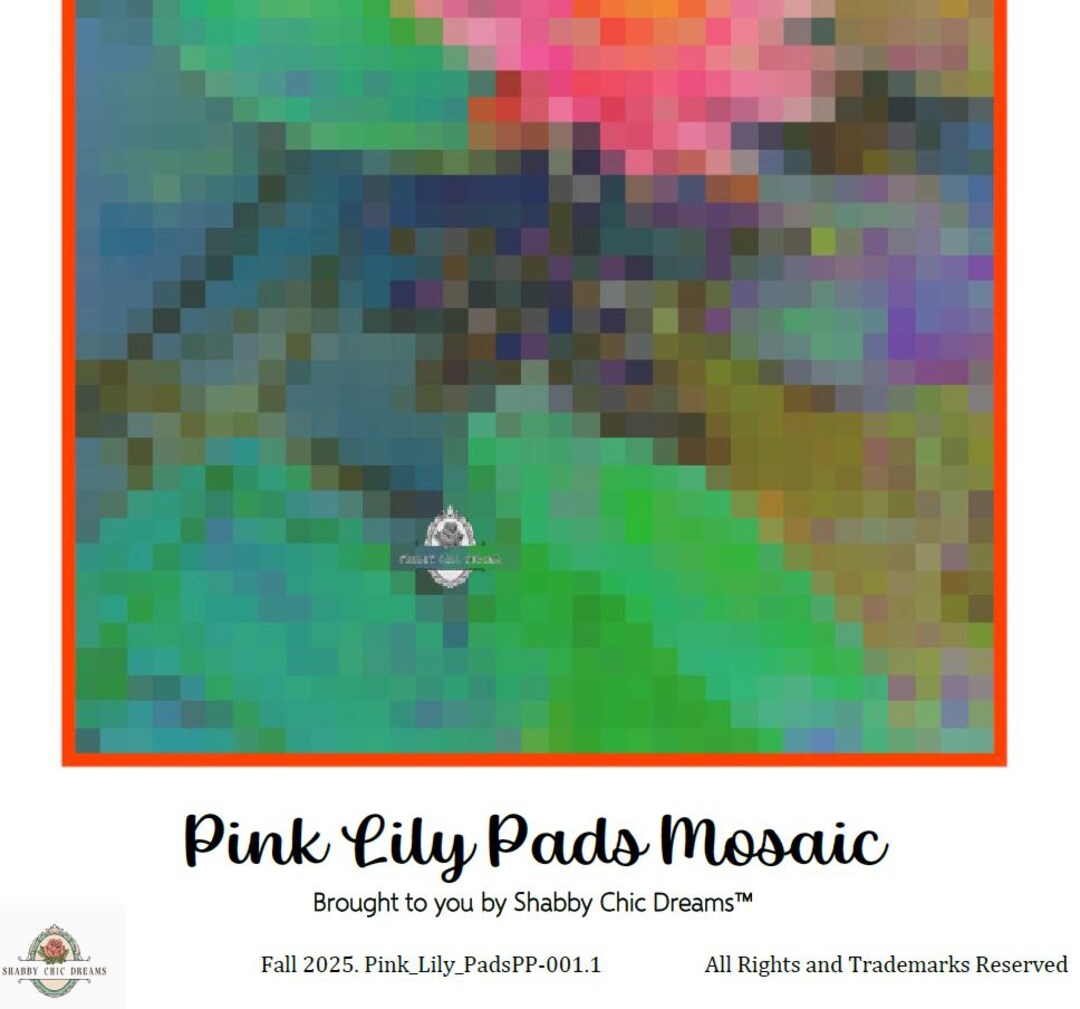 Pink Lily Pads Mosaic Pixel Digital Scrappy Quilt Pattern - Etsy