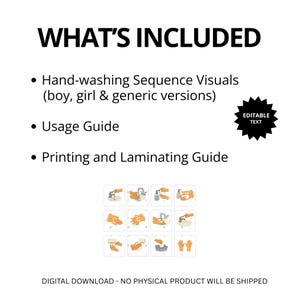 Hand Washing Visuals for Kids, Autism and Preschool, Hygiene Routine ...
