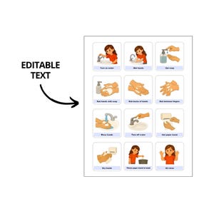 Hand Washing Visuals for Kids, Autism and Preschool, Hygiene Routine ...