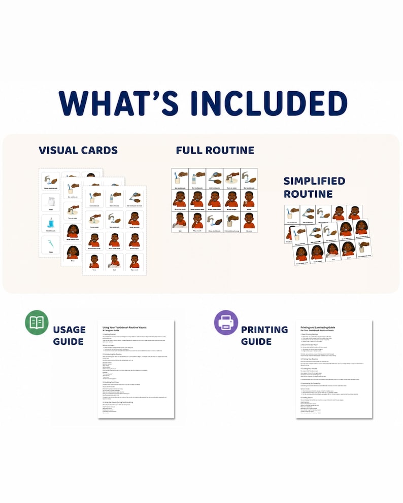 Tooth Brushing Routine Chart for Kids, Editable Visual Schedule Cards ...