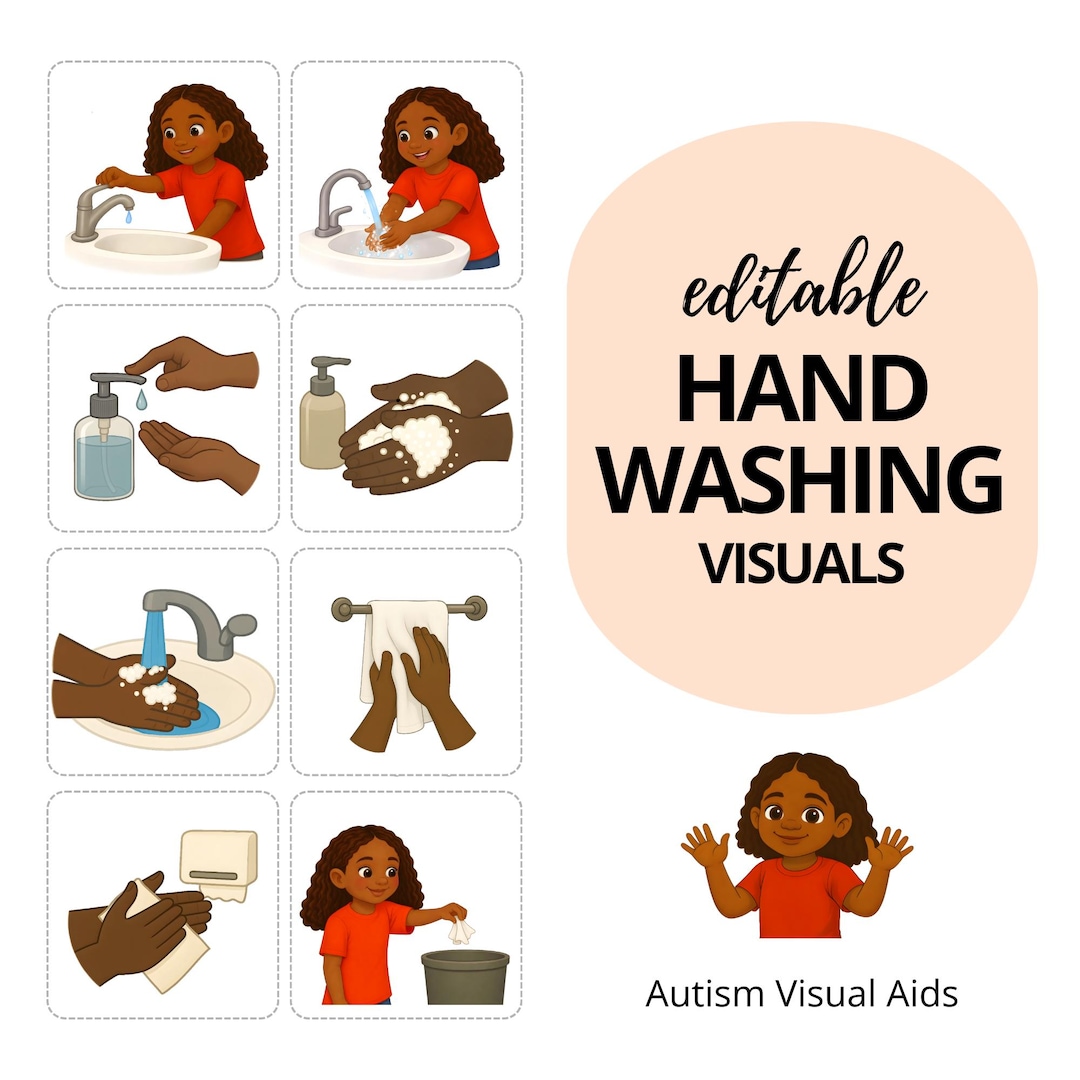 Wash Hands Routine Visual Cards for Toddlers, Autism Visuals (PDF) - Etsy