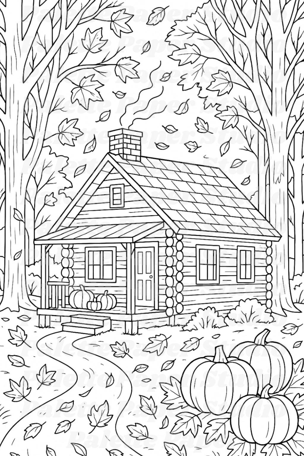 20 Intricate Fall Coloring Pages for Adults – Cozy Digital Download ...