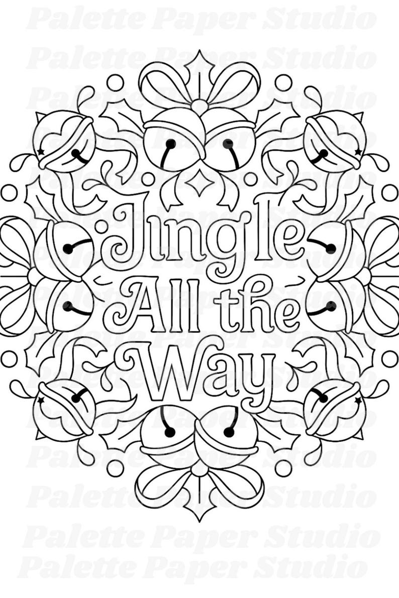 Christmas Quotes Mandala Adult Coloring Book, 20 Pages, Printable PDF ...