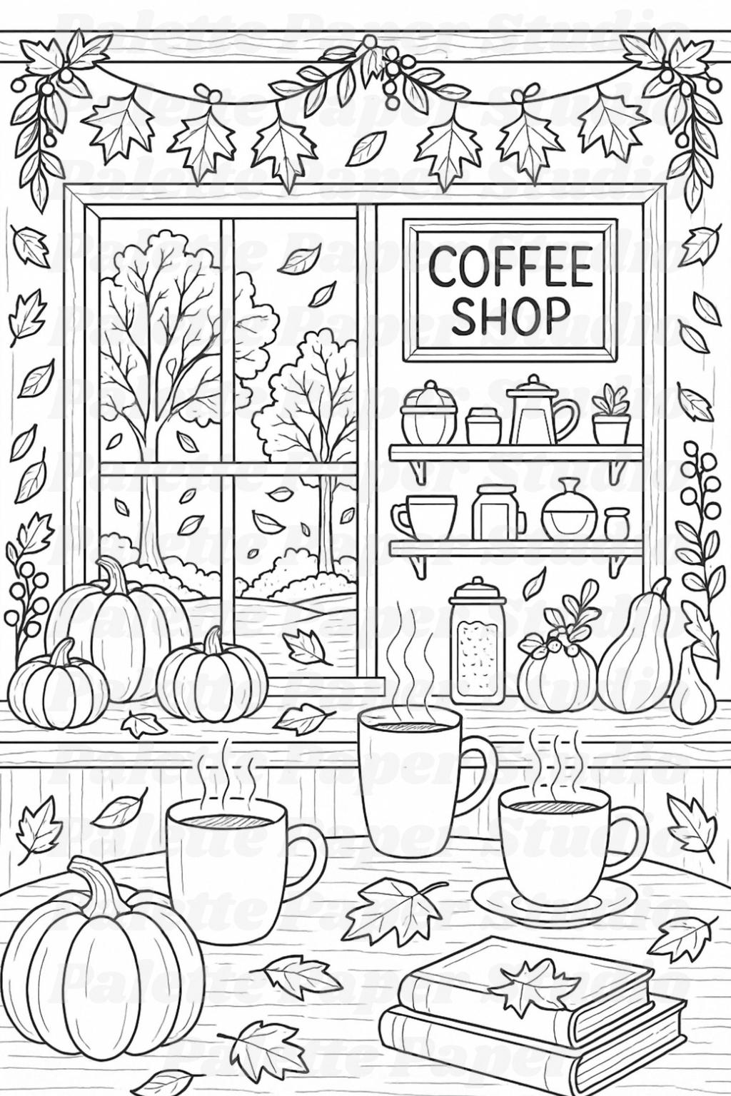 20 Intricate Fall Coloring Pages for Adults – Cozy Digital Download ...