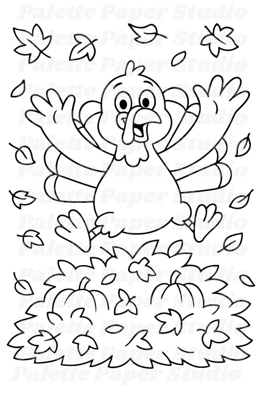 Thanksgiving Coloring Pages for Kids, 20 Pages, Printable PDF - Etsy