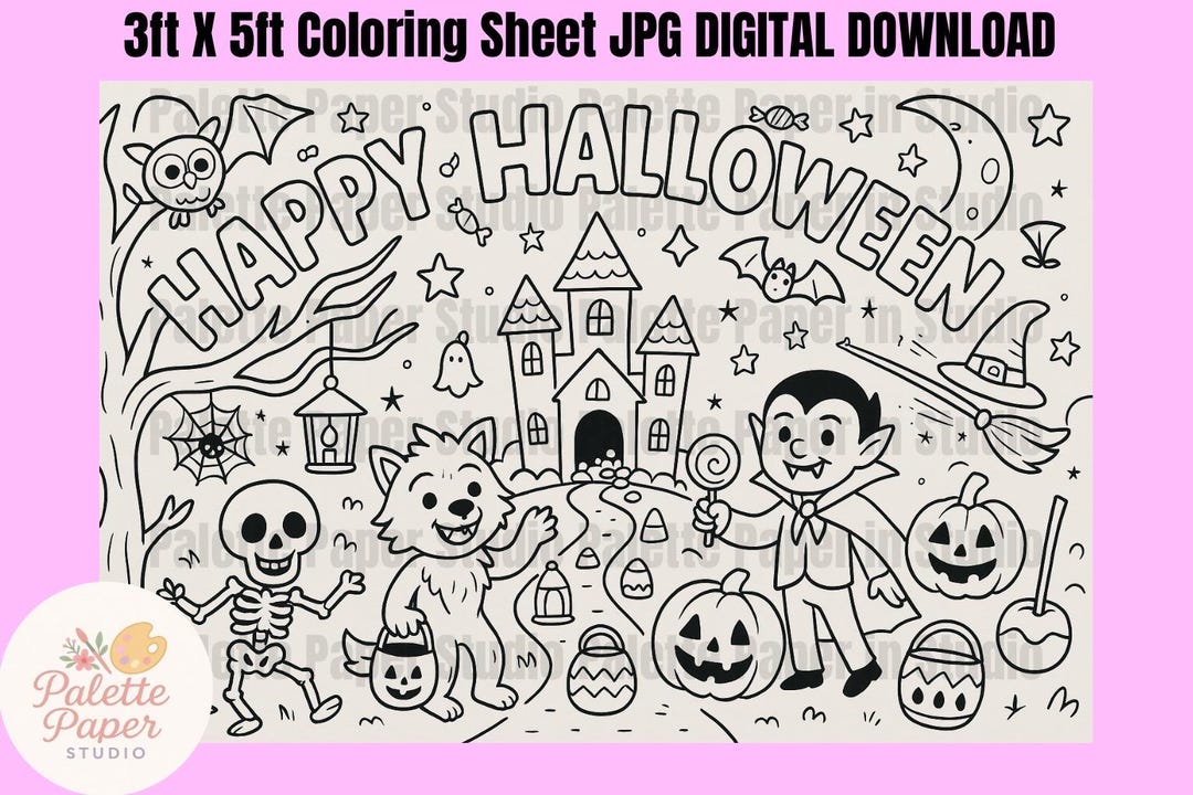 Monster Mash Coloring Sheet Template | JPG Digital Downlaod - Etsy