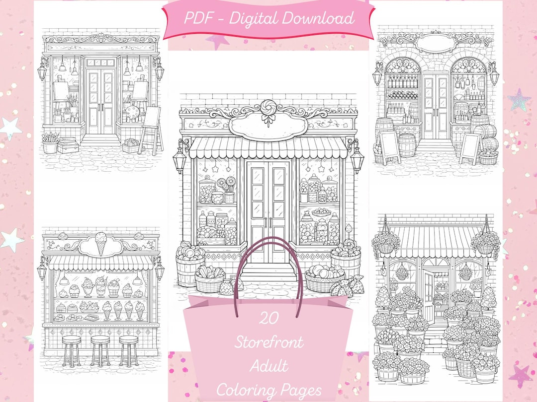 Storefront Coloring Pages | 20 Adult Coloring Pages Printable PDF ...