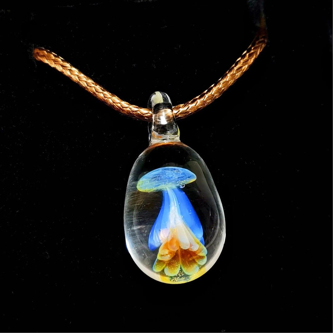 Glass Jellyfish Pendant Necklace: Unique Handmade Jewelry, Sea Life ...