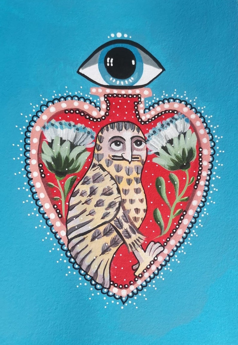 Strange Medieval Animals, Evil Eye, Rose, Sacred Heart A5, 5.8 X 8.3in ...