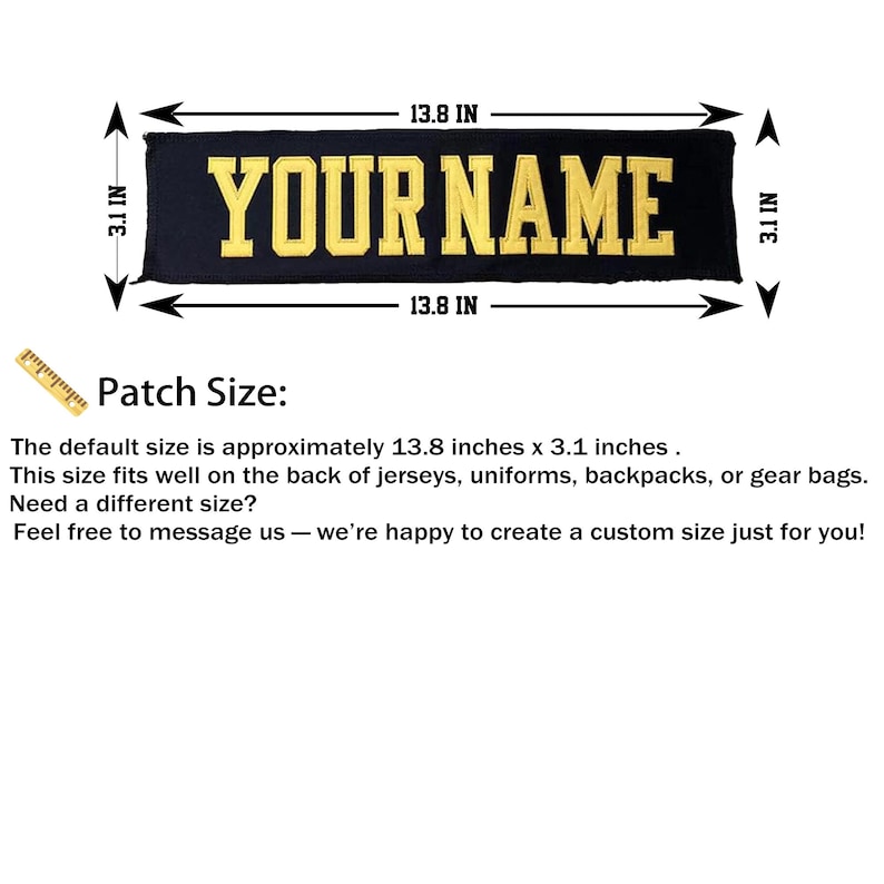 Custom Football Jersey Name Patch Sewn Embroidered Label for Backpacks ...