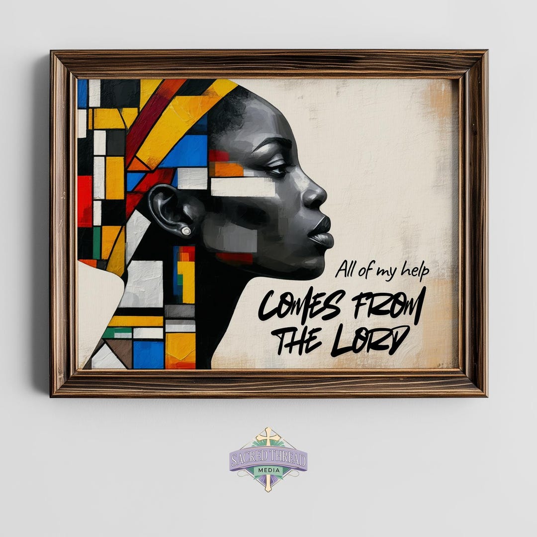 Biblical Affirmation Wall Art – Abstract Faith Portrait, Christian Home ...