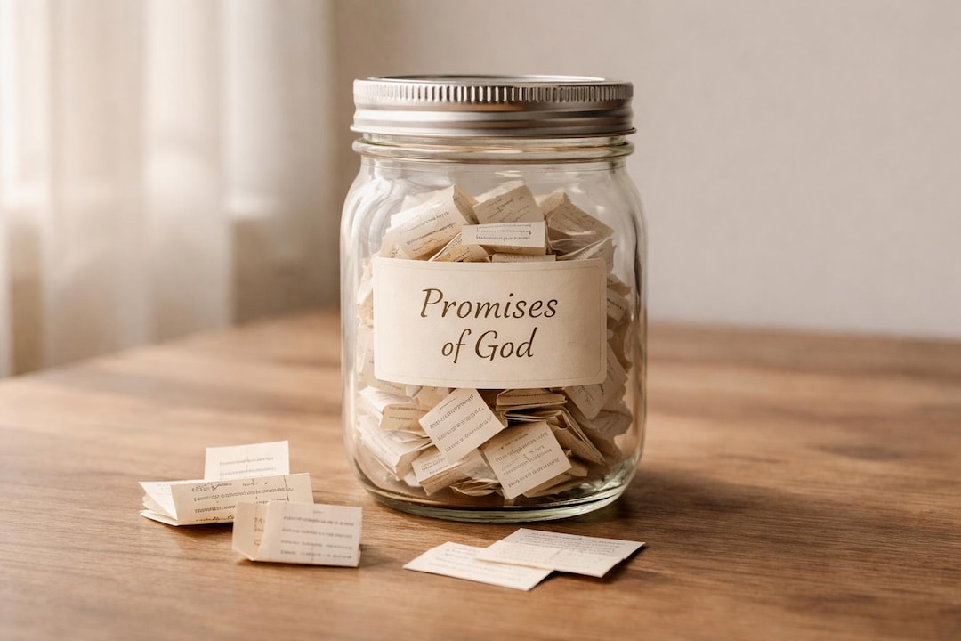 Rustic Promises of God Jar - Printable Bible Verses, Neutral Farmhouse ...